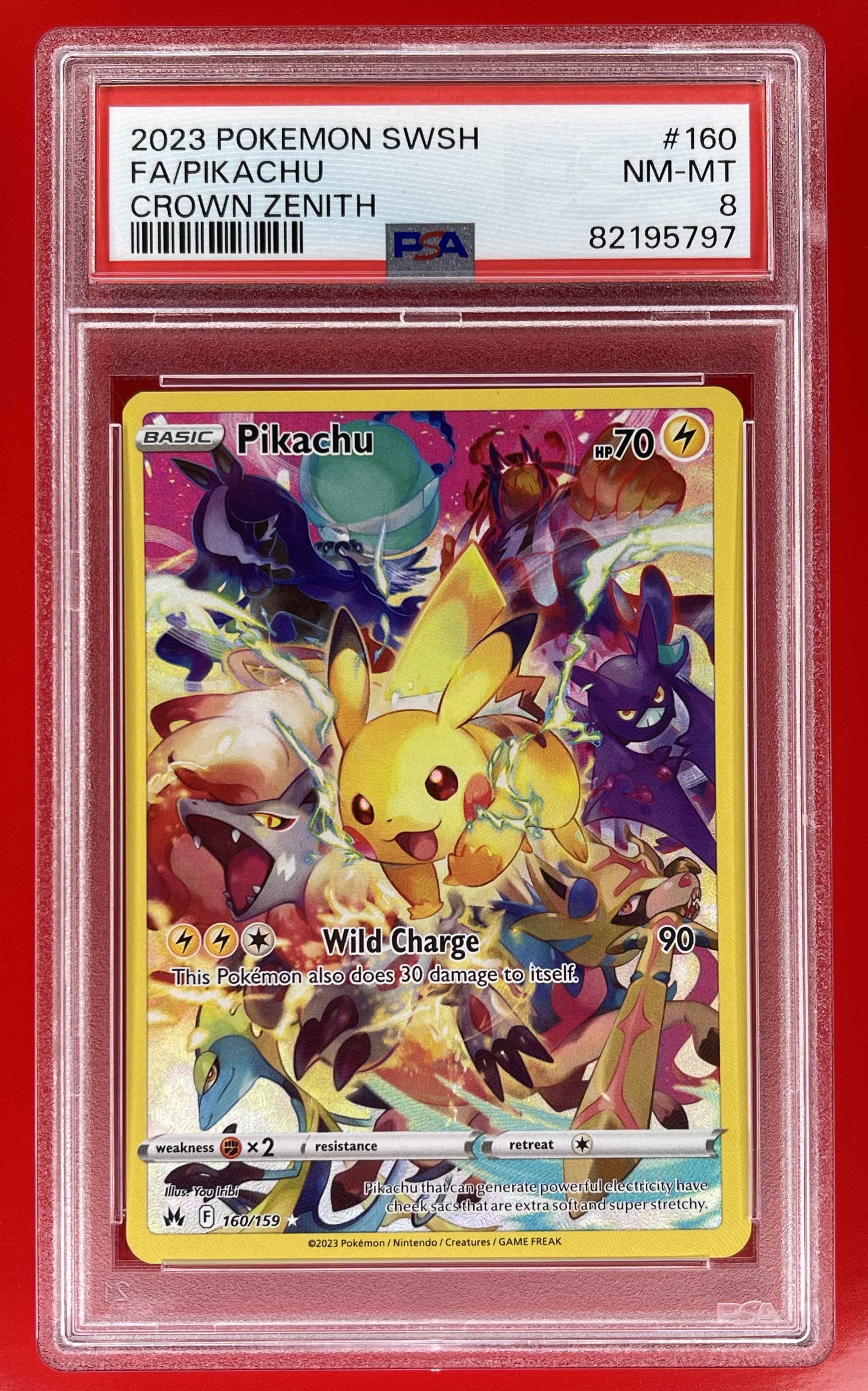 Pikachu 160/159 Crown Zenith Illustration Rare PSA 8 – AARC Hobbies